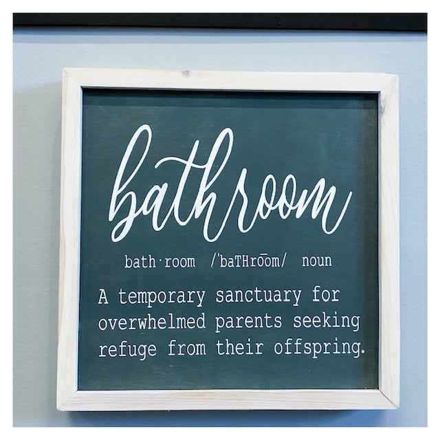 Bathroom Definition Framed 14x14" Sign – Hammer & Stain North Shore