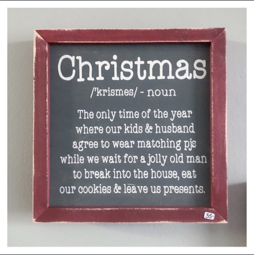 Christmas Definition "the only time of the year" 10"x10" Framed Sign ...